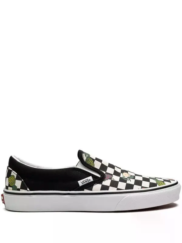 VANS Classic Slip-on Fruit Checkerboard Sneakers - Black