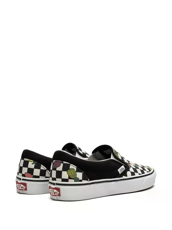 VANS Classic Slip-on Fruit Checkerboard Sneakers - Black