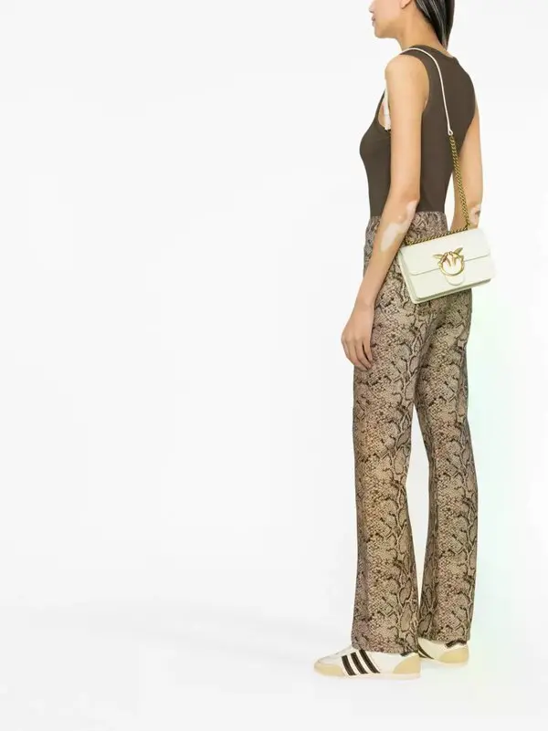 Pinko Small Leather Shoulder Bag With Metal Buckle