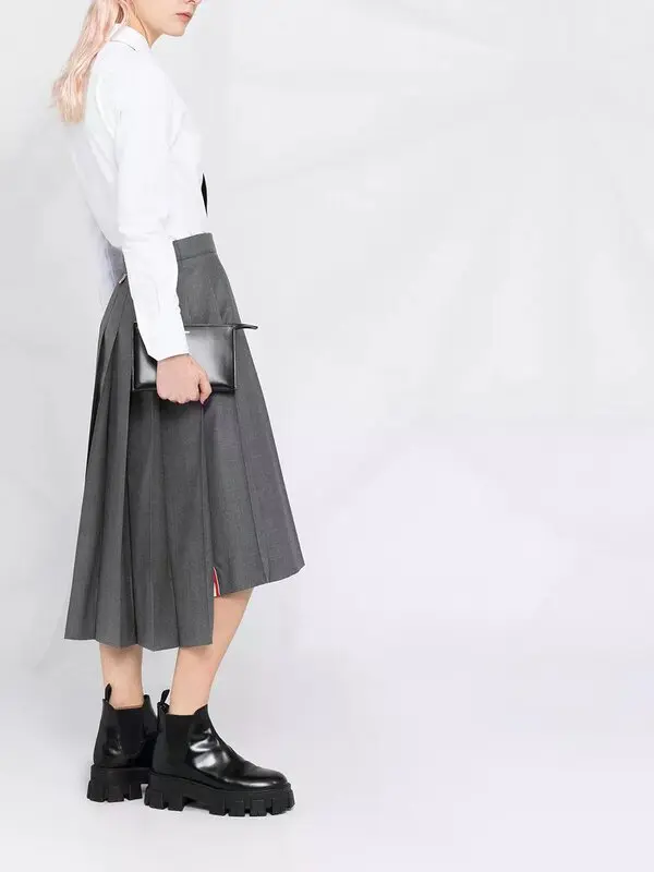 Thom Browne Pleated Midi Skirt
