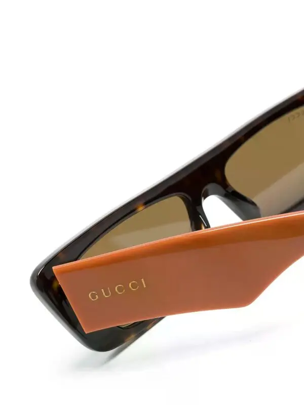 Gucci Square-frame Colour-block Sunglasses - Black