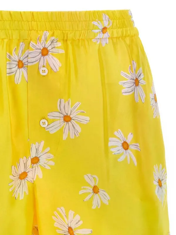 Moschino Daisy Print Elasticated Waistband Shorts - Yellow