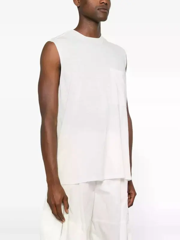 MORDECAI Sleeveless Ribbed Jumper With Rear Stripe Detailing