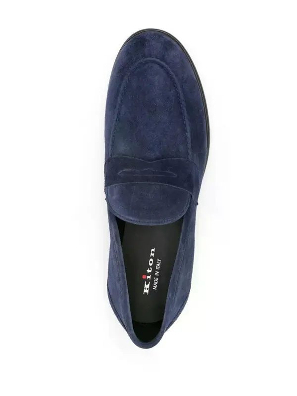 Kiton Tonal Stitching Almond-toe Loafers