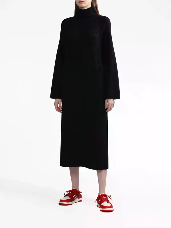 A.p.c. High-neck Ribbed Knit Midi Dress