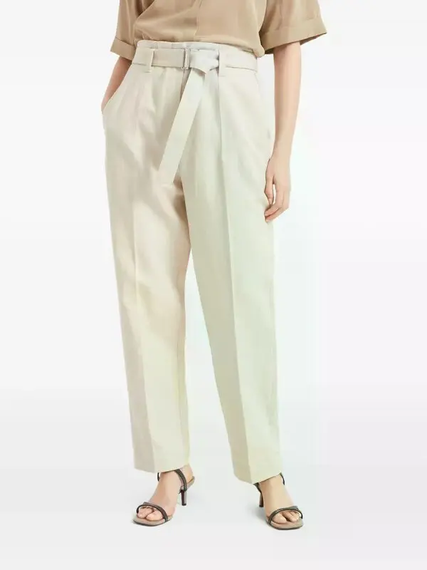 Brunello Cucinelli Belted Cigarette Trousers