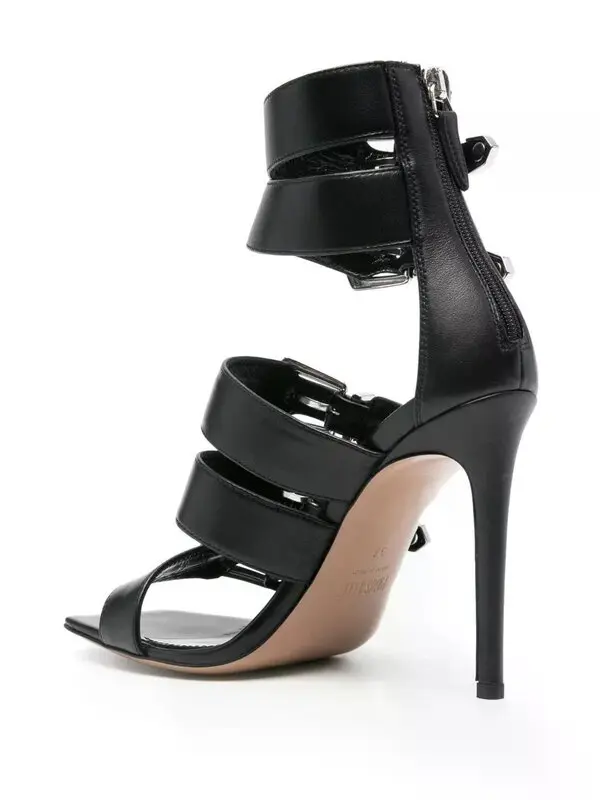 Paris Texas Ursula Buckled Stiletto Sandals - Black