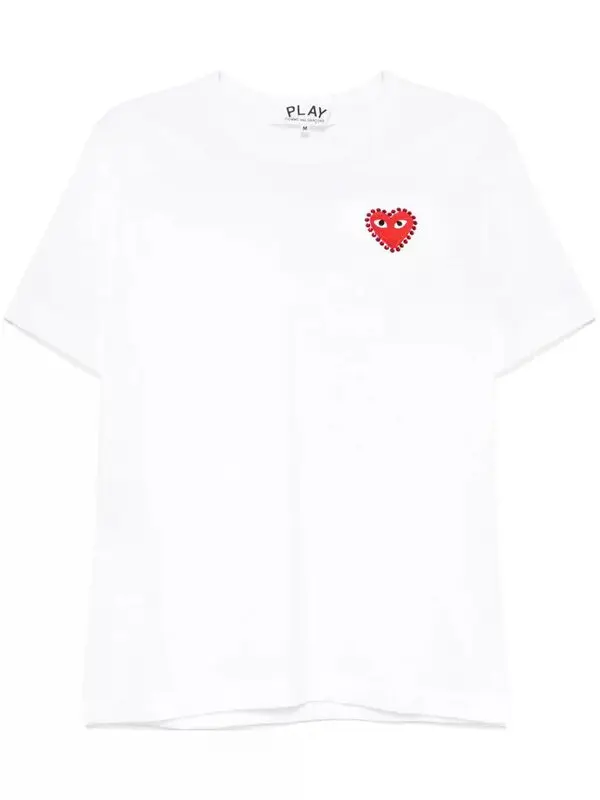 Play Comme Des Garcon Logo Patch T-shirt - White