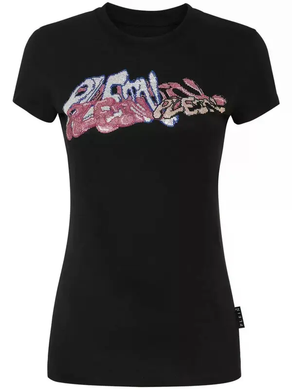 Philipp Plein Crystal-embellished Logo-print T-shirt - Black