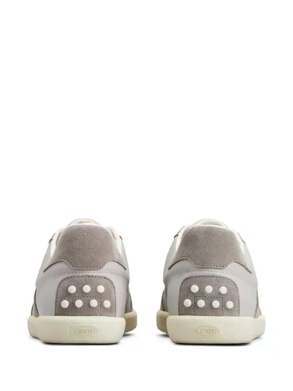 TOD'S Paneled Calf Leather Sneakers - Grey