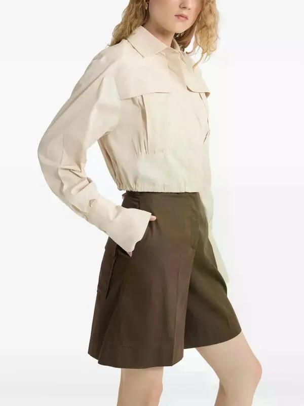 PATOU Cropped Safari Poplin Shirt - Neutrals