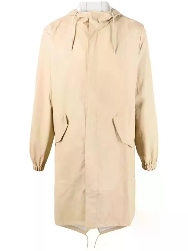 Rains Coated Fishtail Drawstring-hood Parka