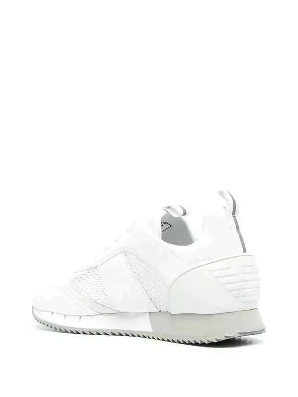 EA7 Logo Side Stripe Low-top Sneakers - White