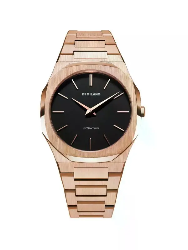 D1 MILANO Ultra Thin 40mm Stainless Steel Bracelet Watch - Black