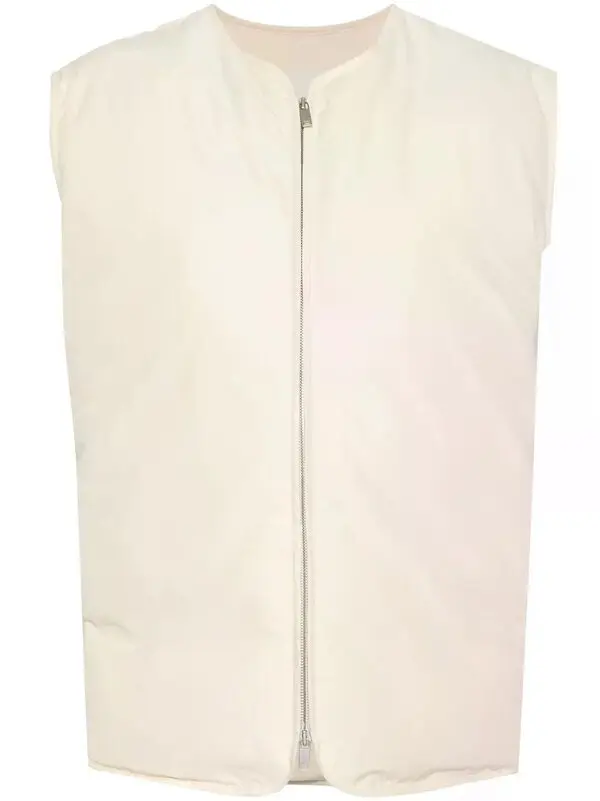 JIL SANDER Padded Zip-up Gilet - Neutrals