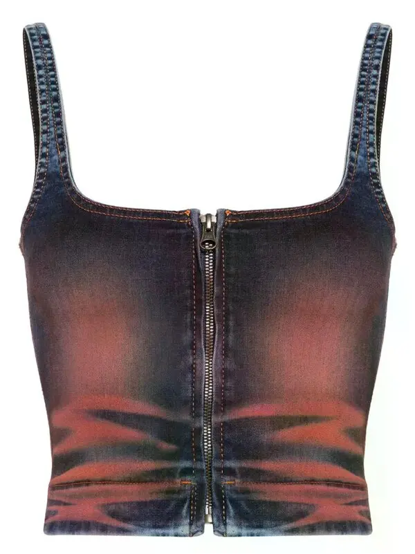KNWLS Harley Acid Wash Denim Crop Top