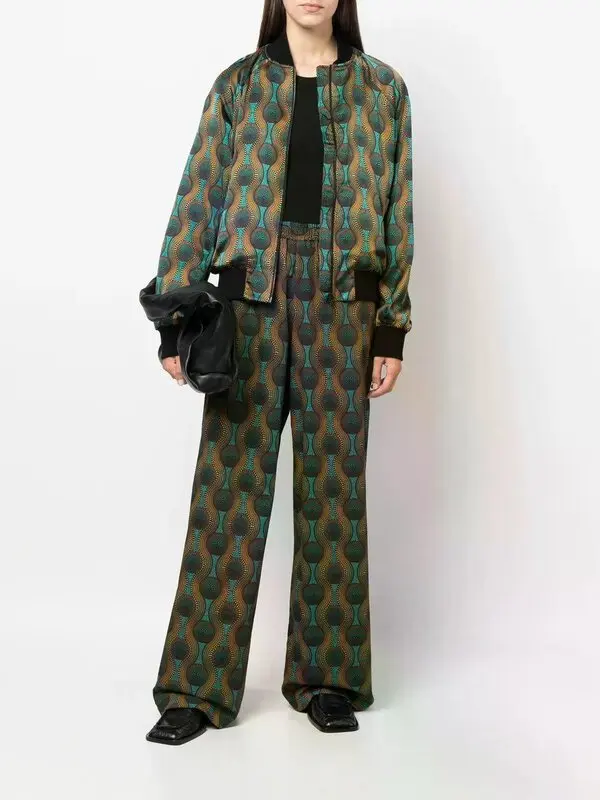 Ozwald Boateng Geometric-print Silk Blend Trousers