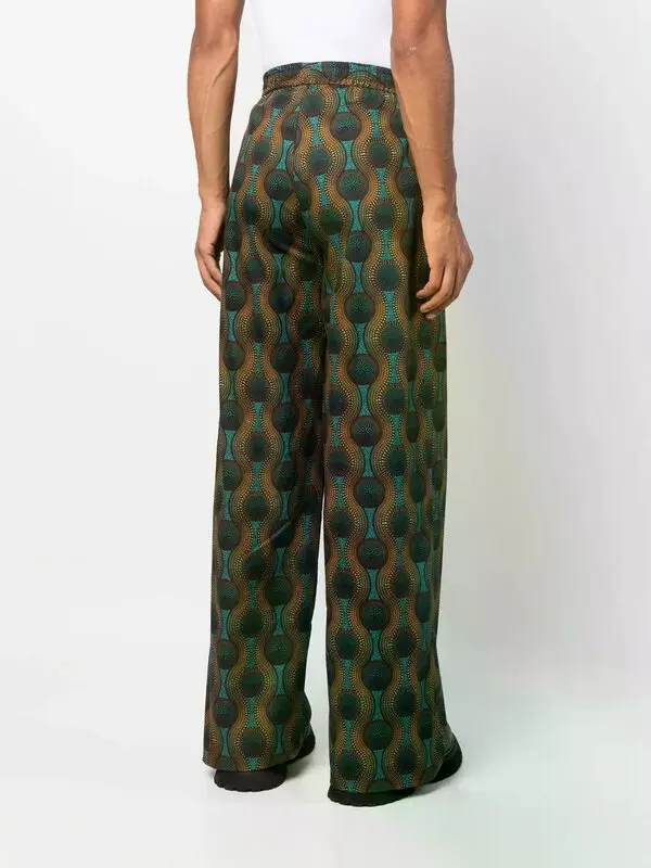 Ozwald Boateng Geometric-print Silk Blend Trousers