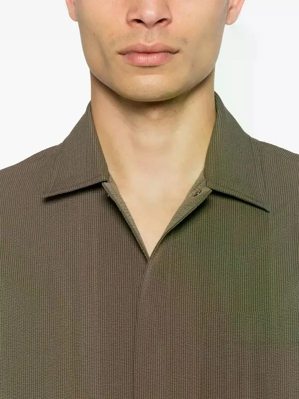 Herno Seer-crease Shirt - Brown
