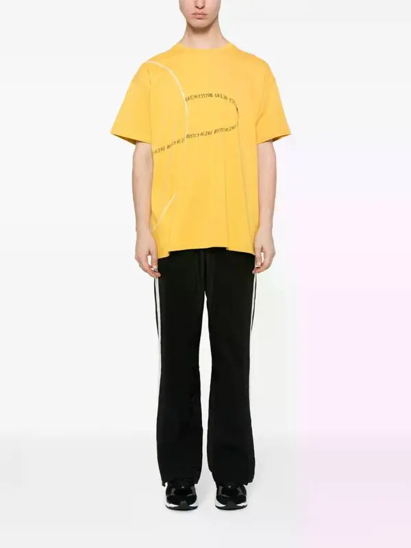 MOSTLY HEARD RARELY SEEN Orbit Slogan-print Cotton T-shirt - Yellow