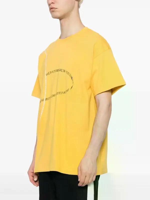 MOSTLY HEARD RARELY SEEN Orbit Slogan-print Cotton T-shirt - Yellow