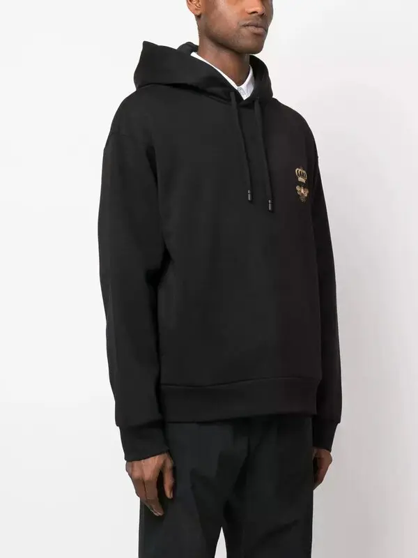 Dolce & Gabbana Embroidered Crown And Bee Cotton Hoodie