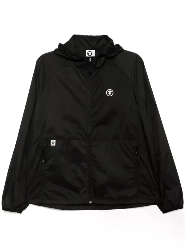 AAPE BY *A BATHING APE Moonface Appliqué Hooded Windbreaker - Black