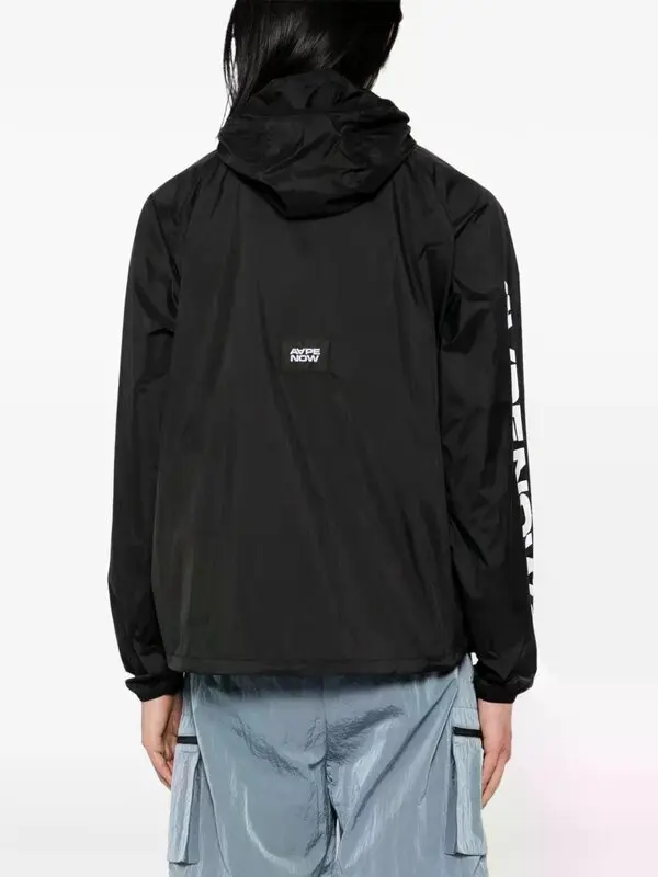 AAPE BY *A BATHING APE Moonface Appliqué Hooded Windbreaker - Black