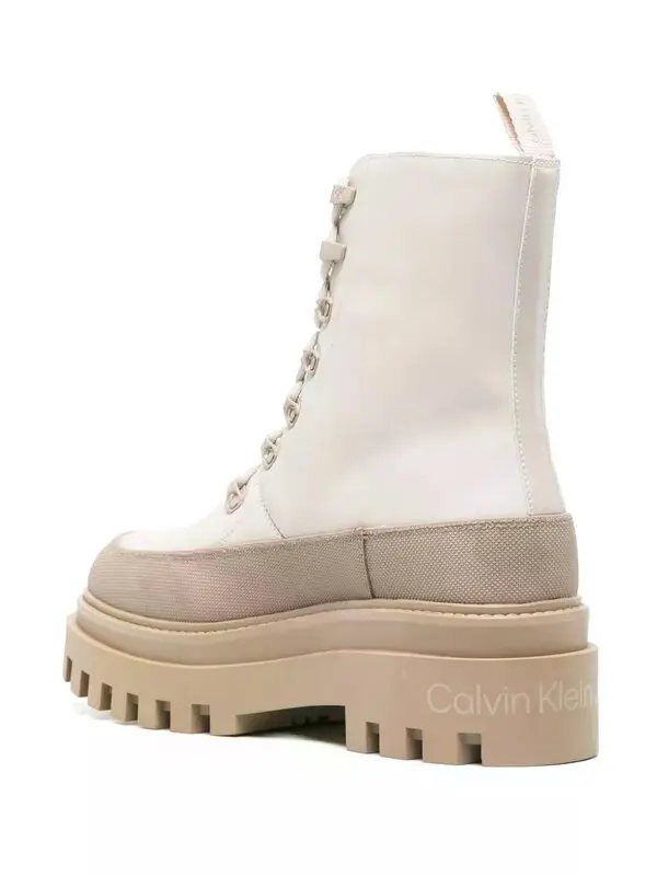 Calvin Klein Logo-debossed Leather Boots