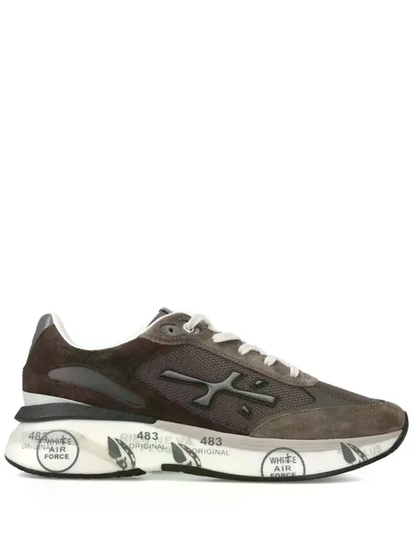 Premiata Moerun Suede And Mesh Logo-print Sneakers - Brown