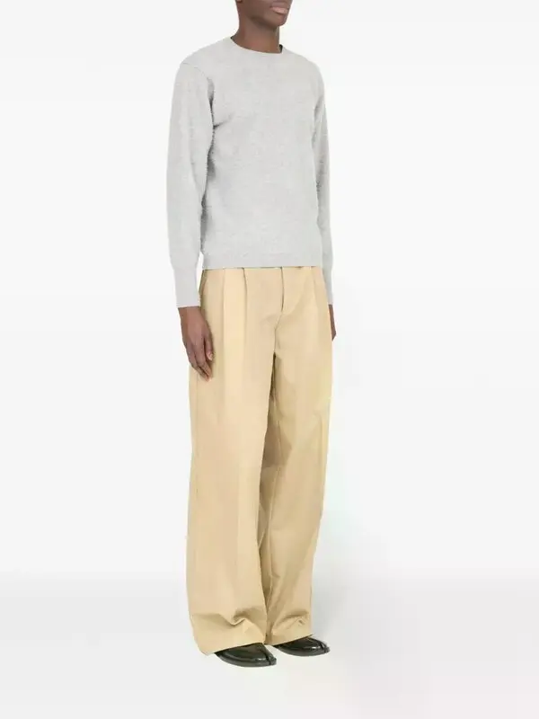 MAISON MARGIELA Crew Neck Cashmere-cotton Jumper - Grey
