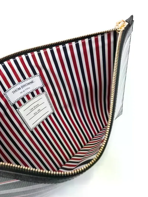 Thom Browne Striped Logo-print Pouch