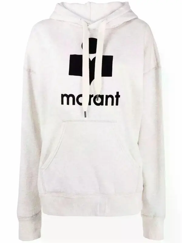 MARANT ETOILE Mansel Logo-print Hoodie - Neutrals
