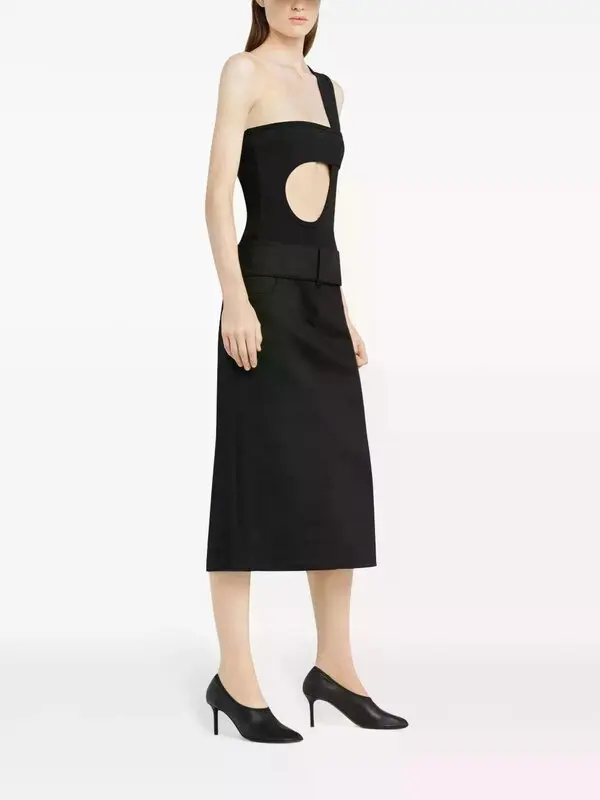 COURREGES Belted Midi Skirt - Black