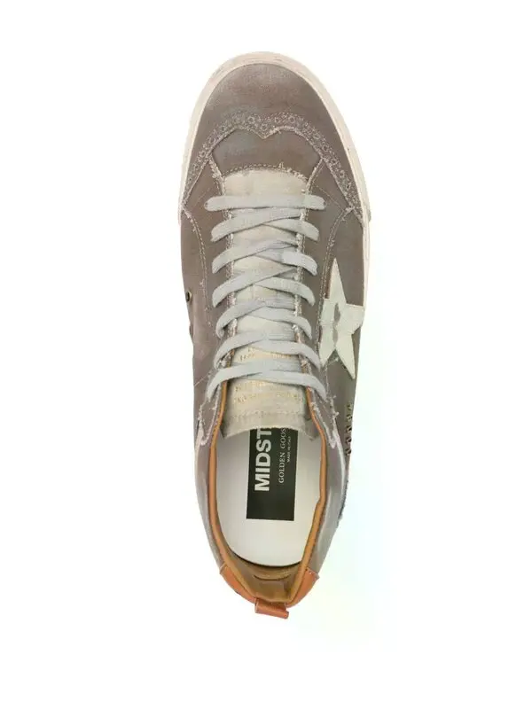 GOLDEN GOOSE Mid Star Distressed-effect Sneakers