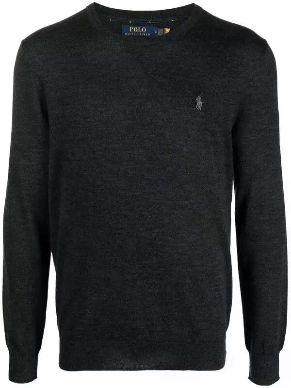 Polo Ralph Lauren Embroidered Pony Knit Jumper - Grey