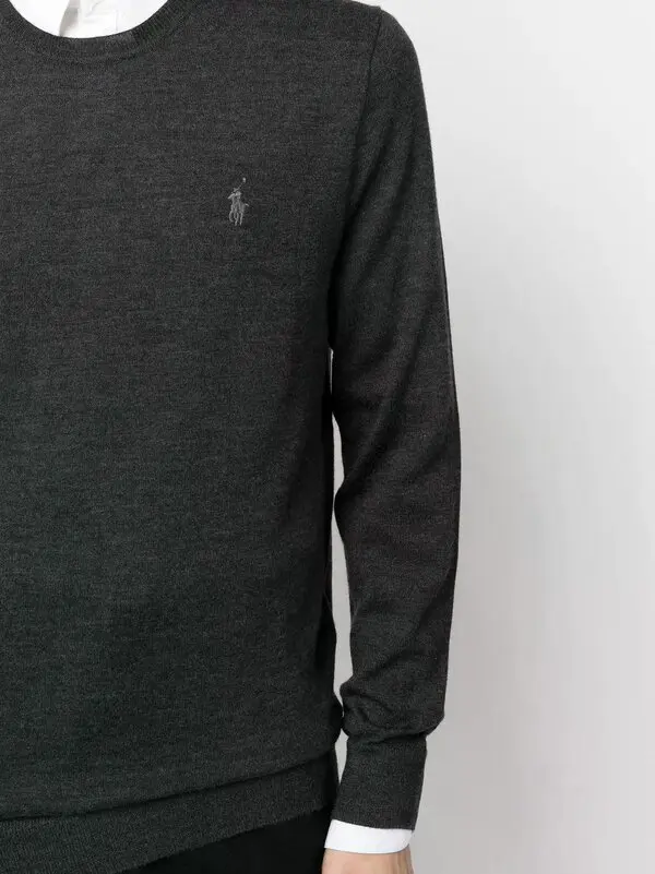 Polo Ralph Lauren Embroidered Pony Knit Jumper - Grey