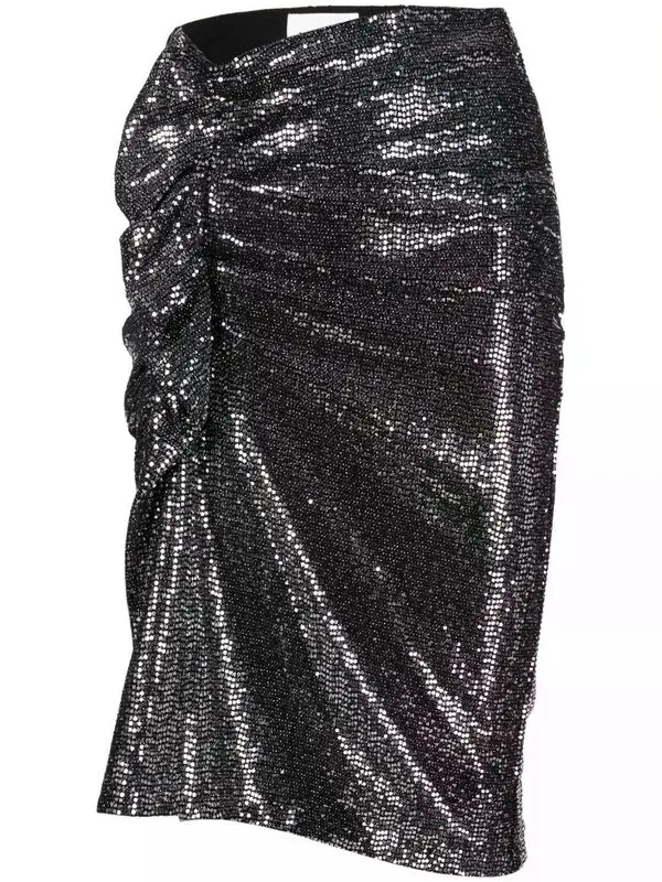 MARANT ETOILE Dolene Rhinestone Pencil Skirt - Silver
