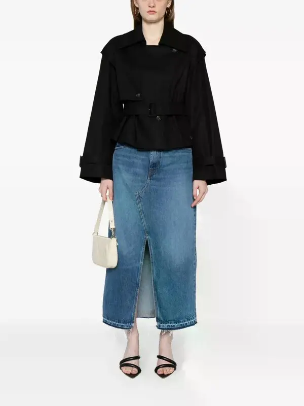 JNBY Open-back Cropped Trench Coat - Black