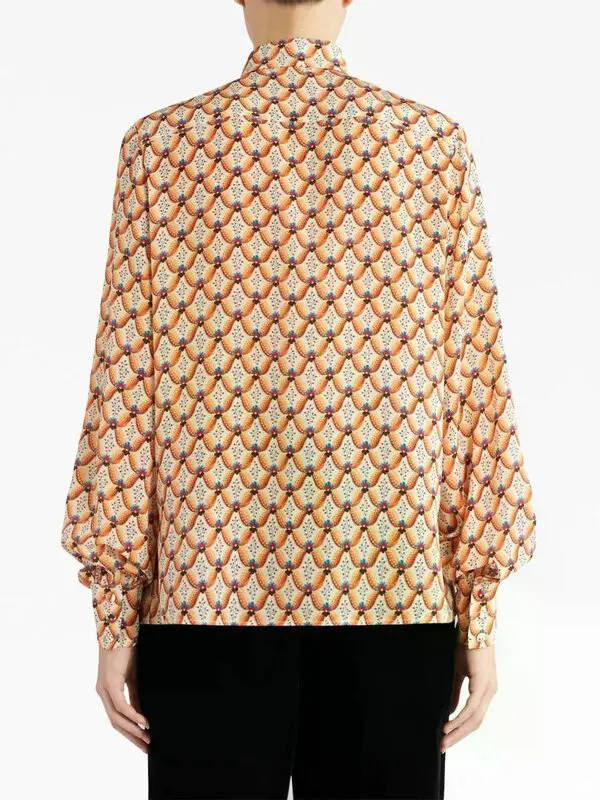 Etro Floral Print Silk Shirt - Brown