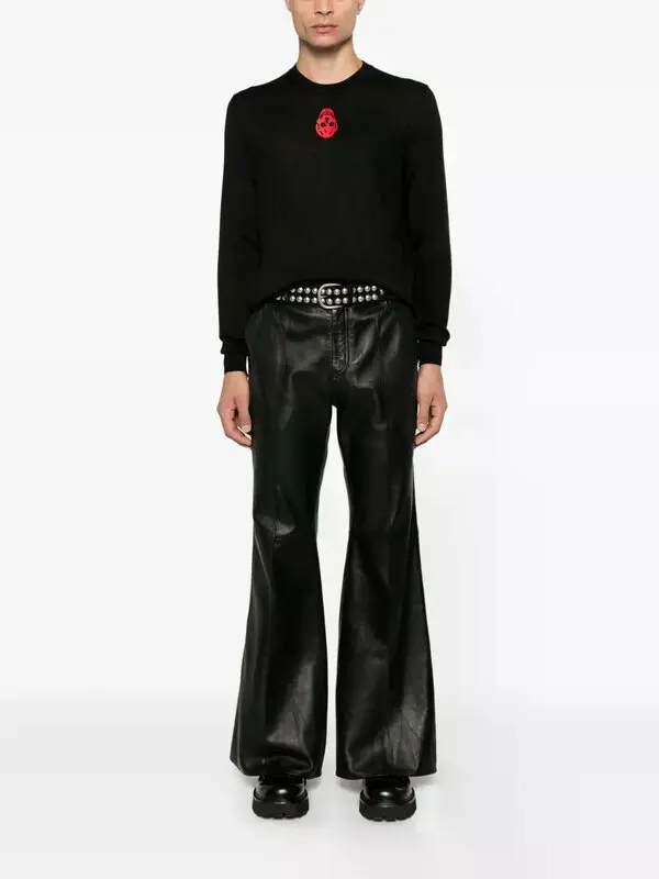 Alexander McQueen Skull-embroidered Fine Knit Sweater