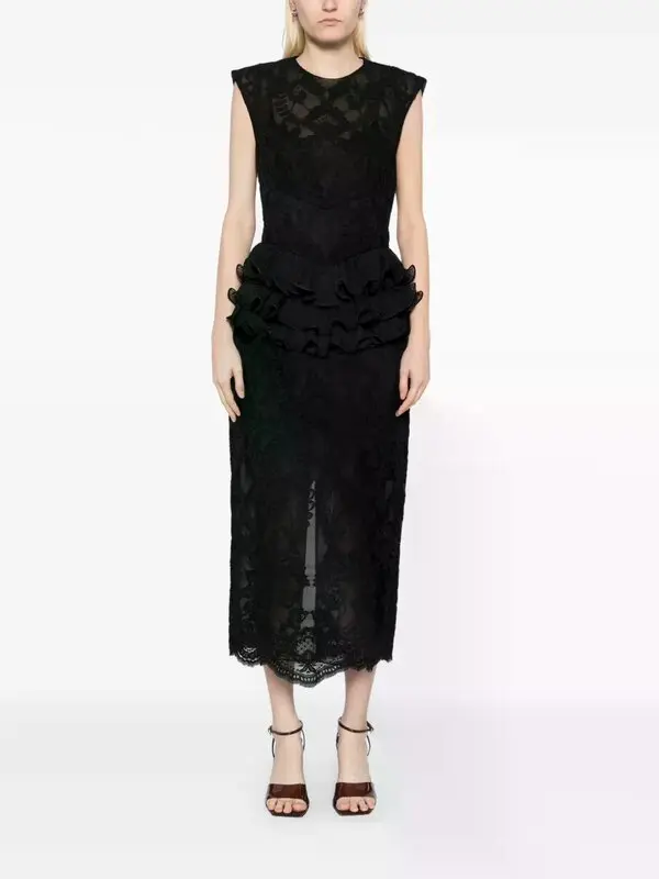 Zimmermann Crush Lace Frill Midi Dress