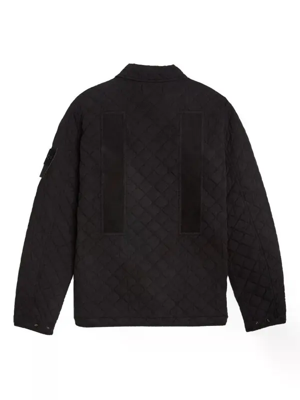 Stone Island Quilted Press-stud Bomber Jacket - Black