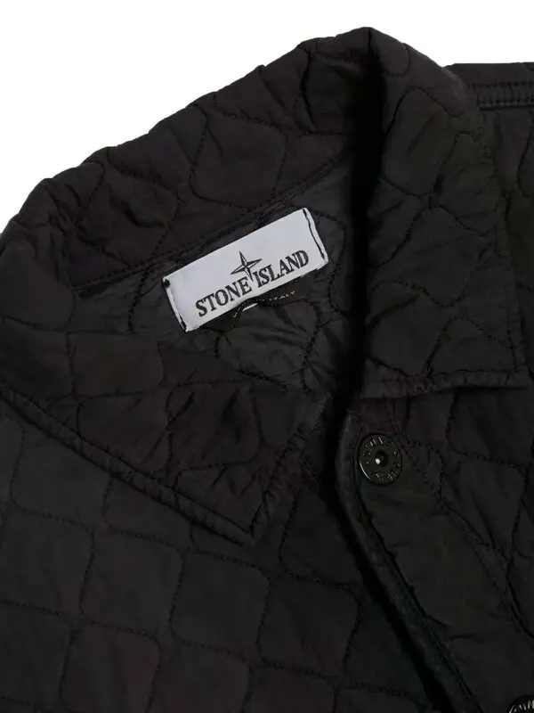 Stone Island Quilted Press-stud Bomber Jacket - Black