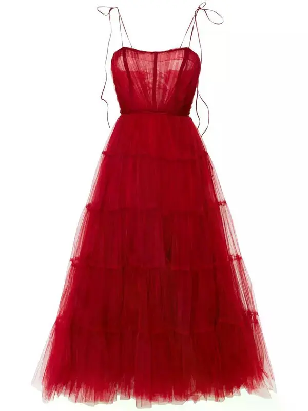 ANA RADU Tulle Maxi Dress - Red