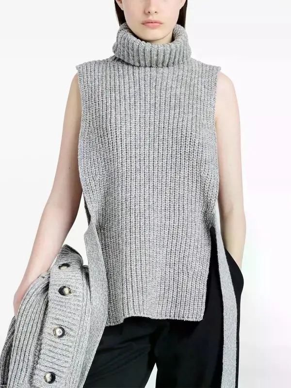 Proenza Schouler White Label Merino Wool Ribbed Knit Vest