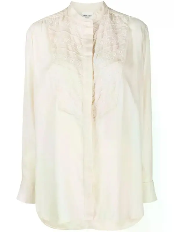 MARANT ETOILE Britten Embroidered Shirt - Neutrals