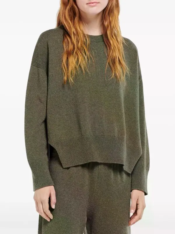BARRIE Cashmere Pullover With Crew Neck And Drop Shoulders - Green
