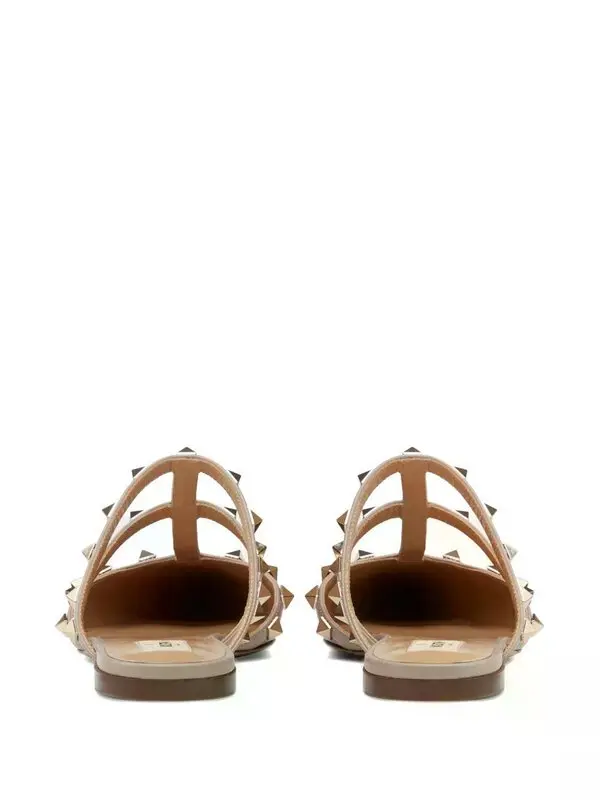 Valentino Garavani Rockstud Patent Leather Mules - Black