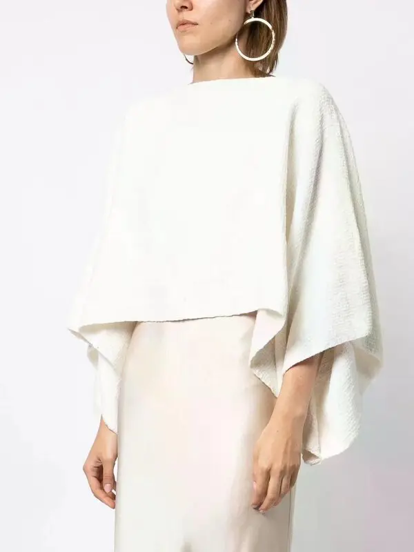 Voz Cropped Cape Top - White